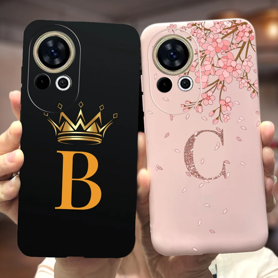 For-Huawei-Nova-12-Pro-Case-Cute-26-Crown-Letters-Cover-Shockproof-Soft ...