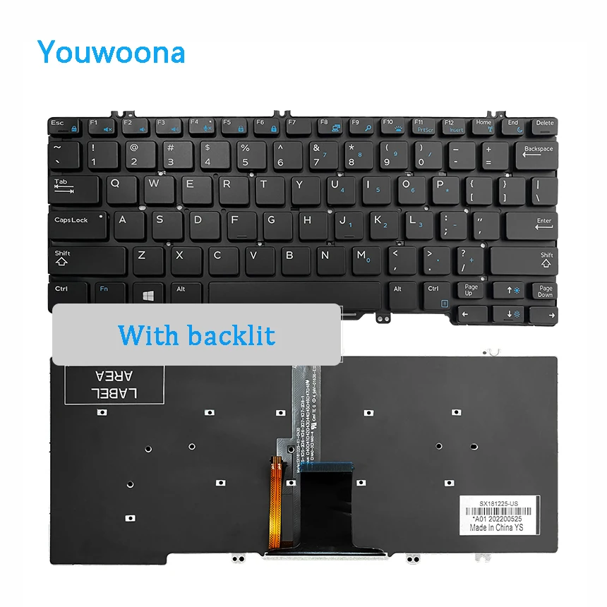 New-Laptop-Keyboard-For-DELL-Latitude-5290-7380-7389-7390-E7390-E7290 ...