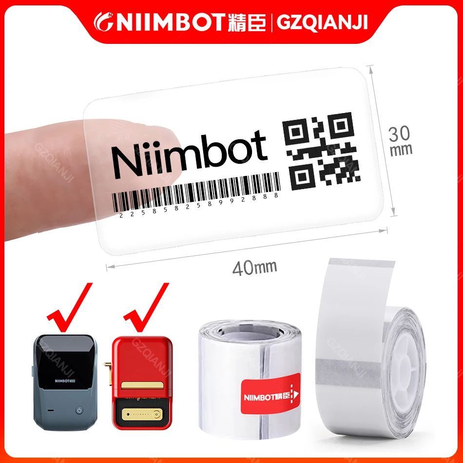 Niimbot – Autocollant Adhésif En Papier Transparent B1 B21 B3s ...