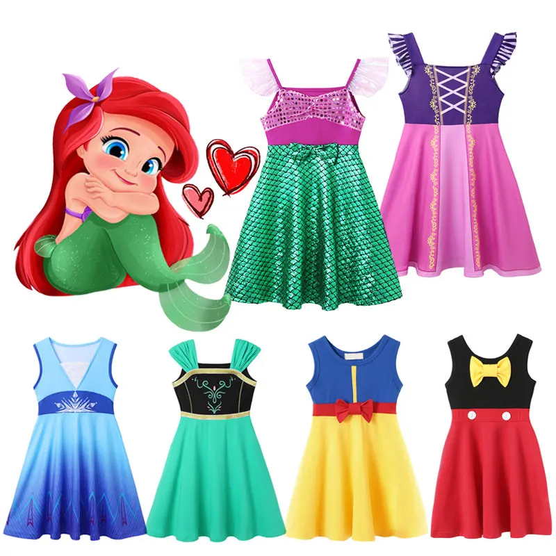 Disney-Mermaid-Ariel-Frozen-Elsa-Anna-Rapunzel-Baby-Girl-Casual ...