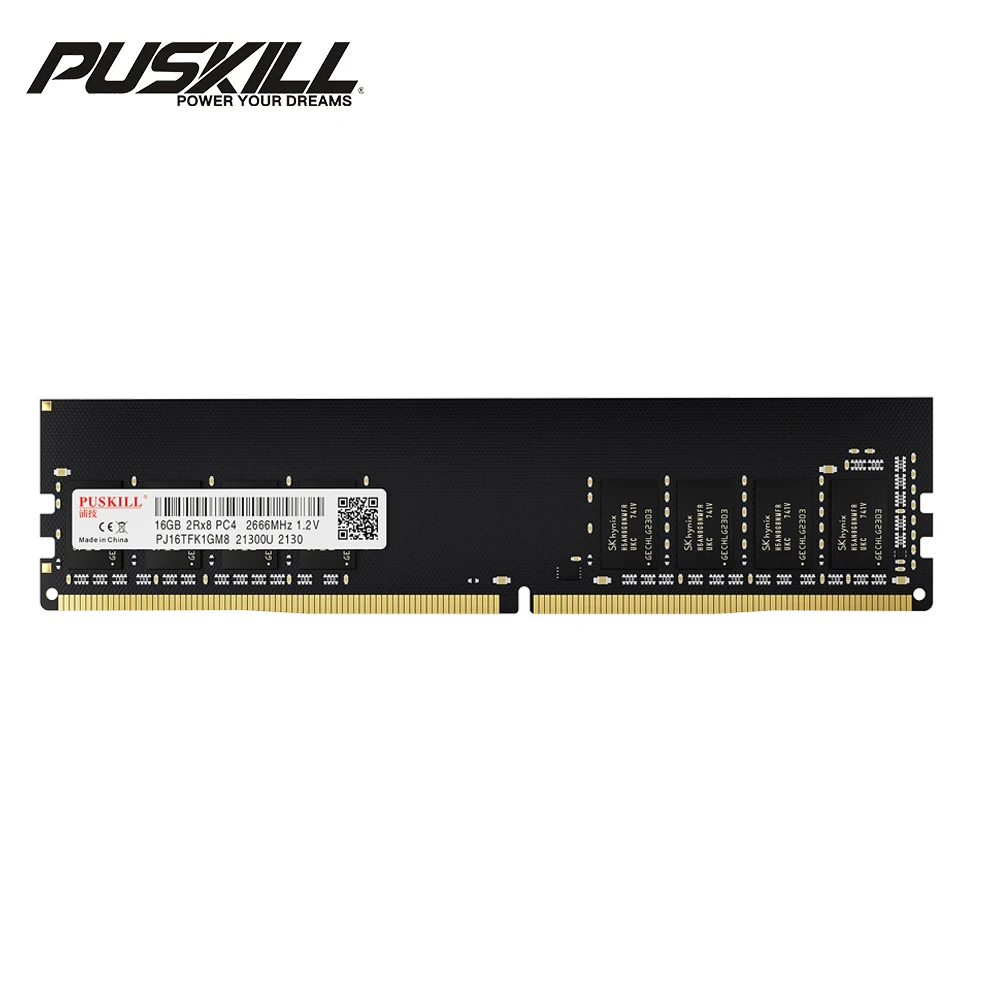 PUSKILL-Memória Desktop Ram, DDR4, 8GB, 16GB, 2400MHz, 2133, 2666 ...