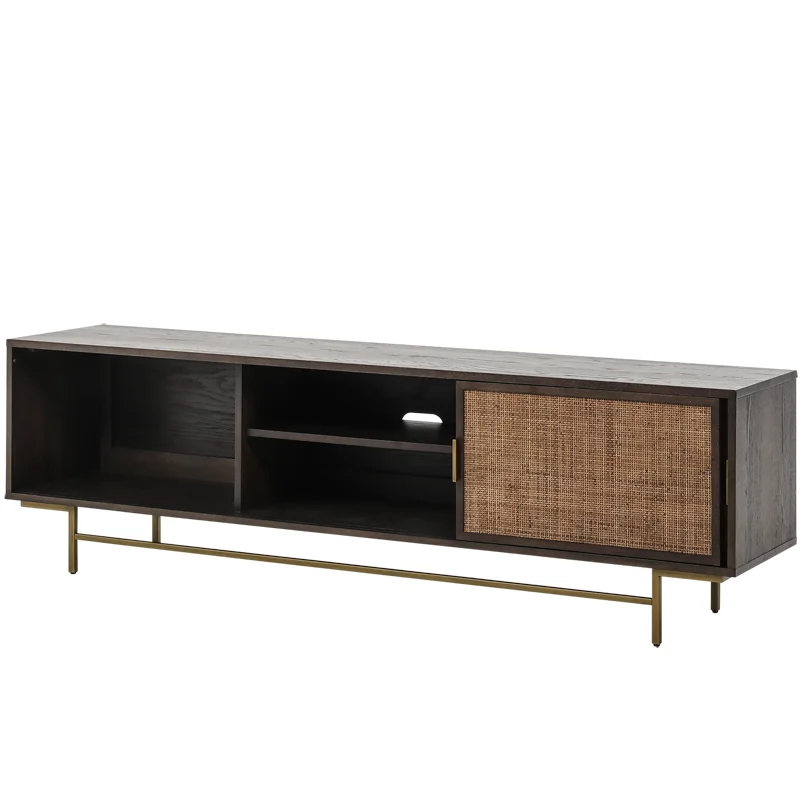 Antique-Oak-Vintage-Rattan-TV-Cabinet-Living-Room-Simple-Small ...