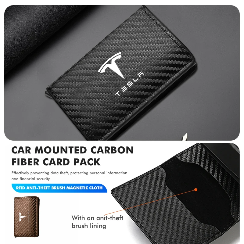 Carbon-Fiber-Credit-Card-Holder-Wallets-Men-Leather-Wallet-For-Tesla ...