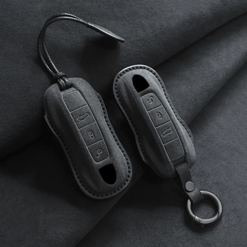 Leather-Car-Key-Fob-Case-Cover-Bag-Protector-For-Porsche-Cayenne-9YA ...