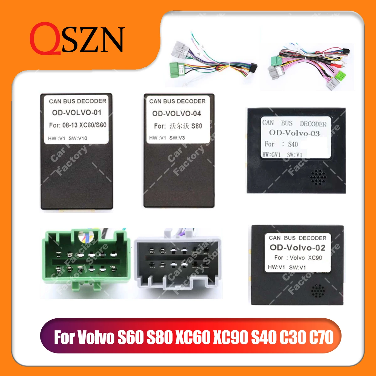 16-Pin-Car-Stereo-Wire-Harness-Adapter-OUDI-Canbus-Box-Decoder-For ...