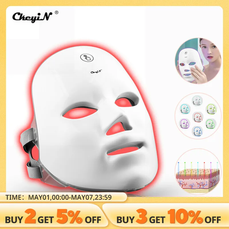 CkeyiN-LED-Red-Light-Terapia-M-scara-Facial-7-Cores-F-ton-Radiofrequ ...