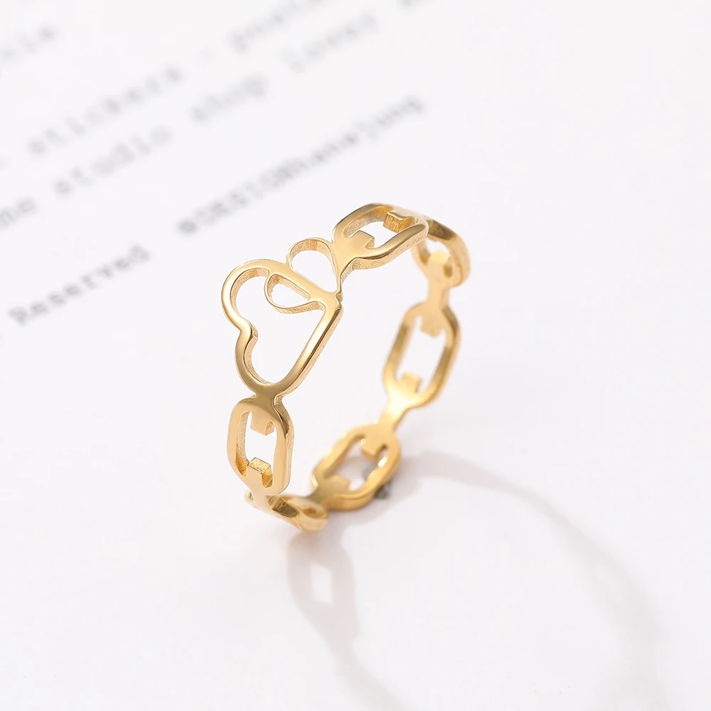 Stainless-Steel-Ring-Overlay-Hearts-Paperclip-Design-Elegant-Fashion ...