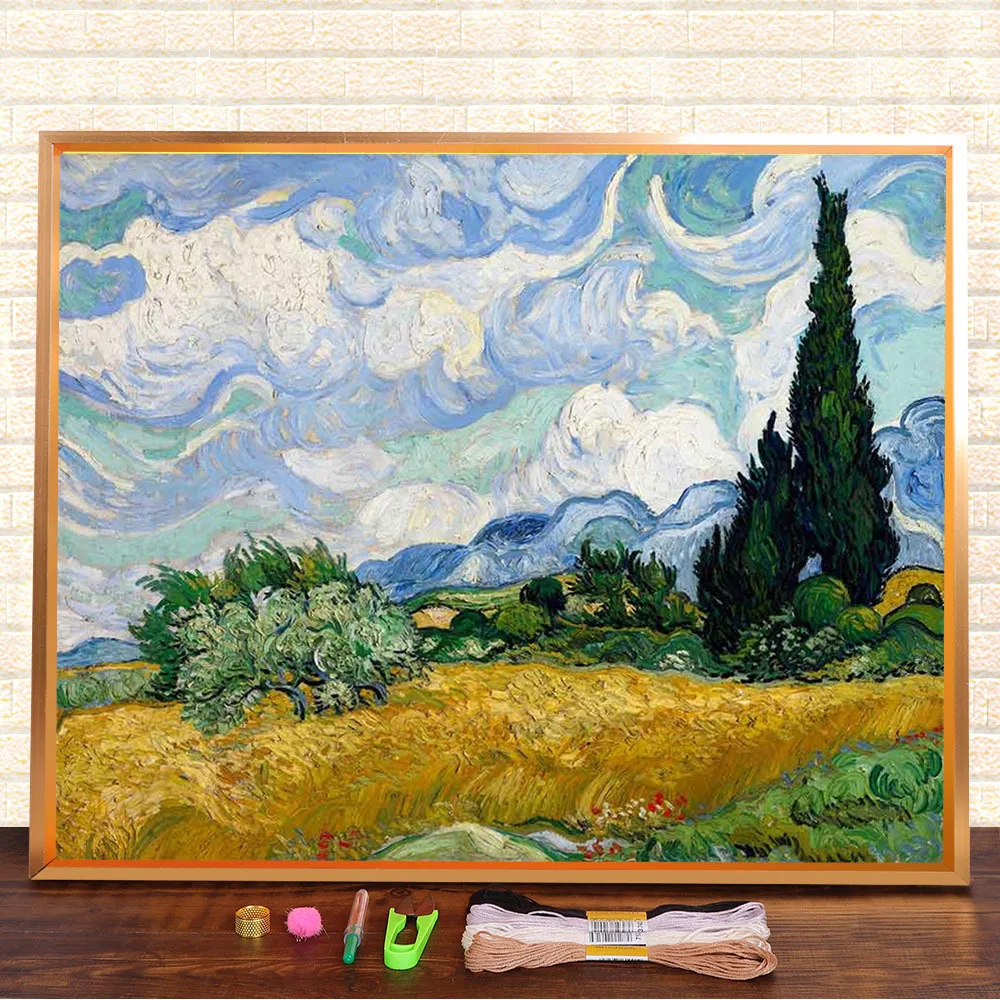 Van Gogh Painting Printed 11ct Cross-stitch Full Kit Embroidery Dmc ...
