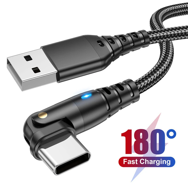 180 Rotate Usb Type C Cable Fast Charging Cable For Huawei Samsung ...