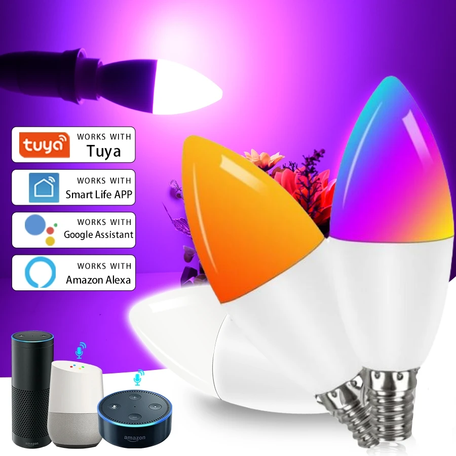 Tuya-Smart-WiFi-LED-Bulb-Candle-Lamp-E14-220V-5W-7W-9W-Smart-Life-APP ...