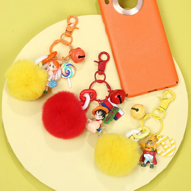 Anime-One-Piece-Series-Keychain-Luffy-Nami-Card-Rabbit-Hair-Doll ...