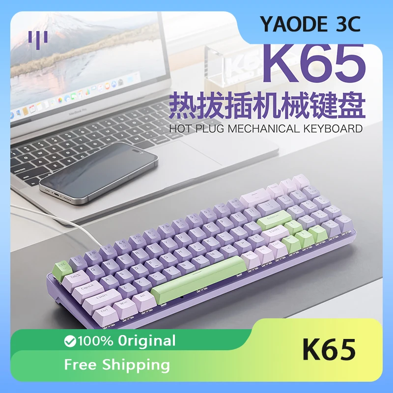 Free-Wolf-K65-Mechanical-Keyboard-Hot-Swap-Ergonomics-RGB-Customized ...