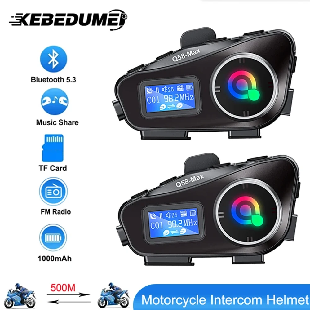 Bluetooth-Motorcycle-Intercom-Helmet-Headset-1000M-Wireless ...