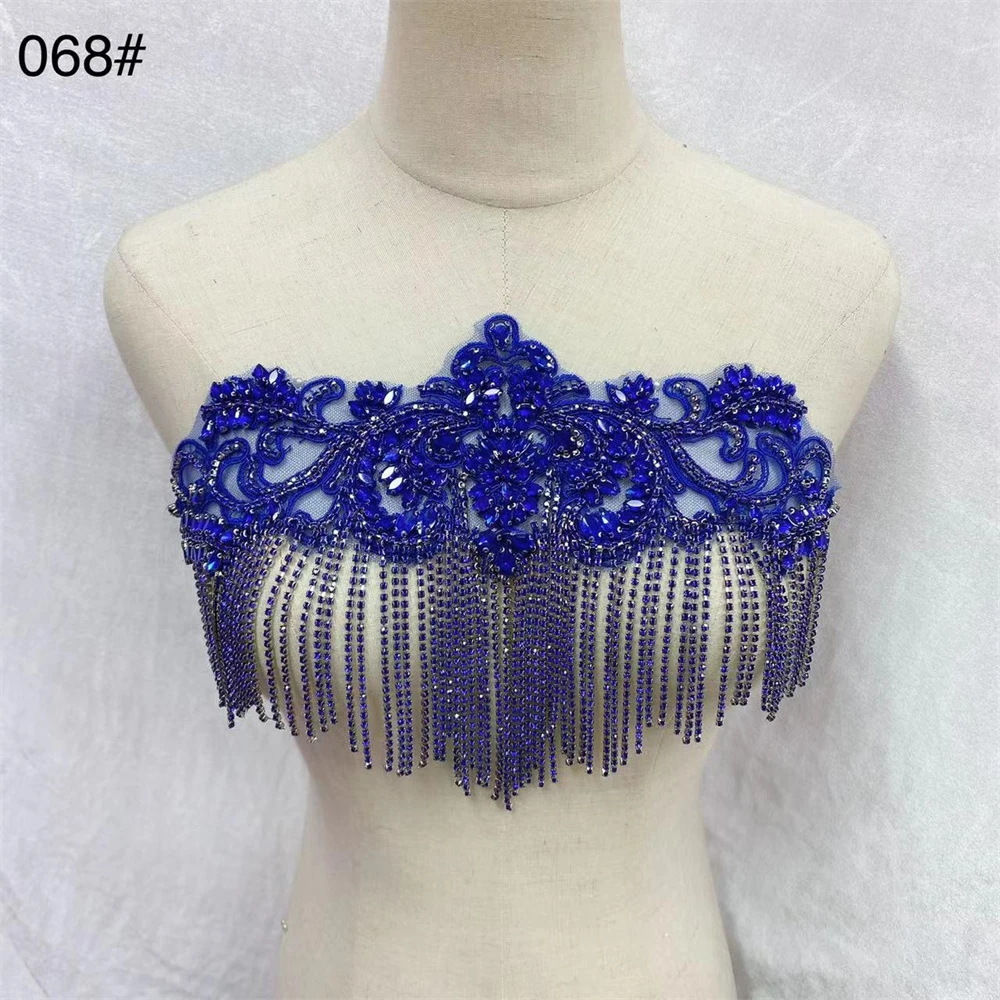 New Handmade Crystal Rhinestones Wedding Collar With Tassels Appliques ...