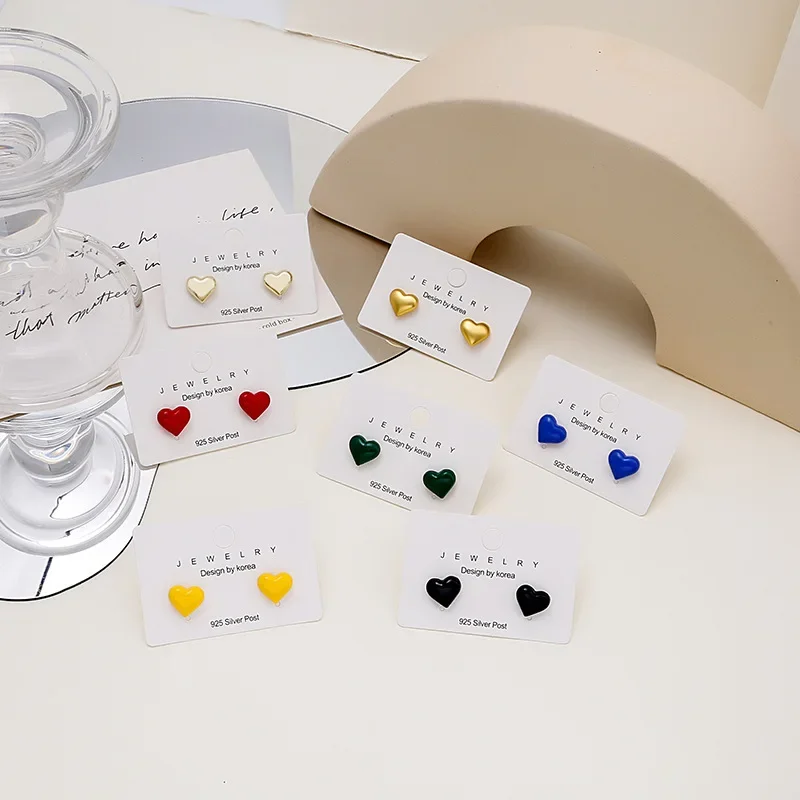 Tuerca-de-oreja-de-coraz-n-tridimensional-adornos-simples-aguja-de ...