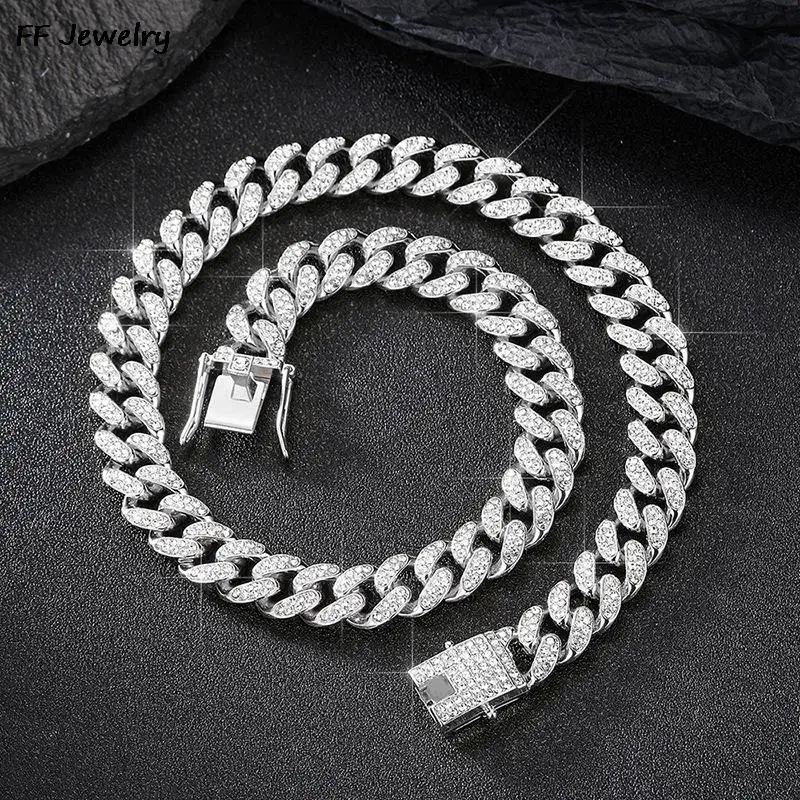 16/18/20/24inch Hip Hop Miami Cuban Chain Necklace 13mm Iced ...
