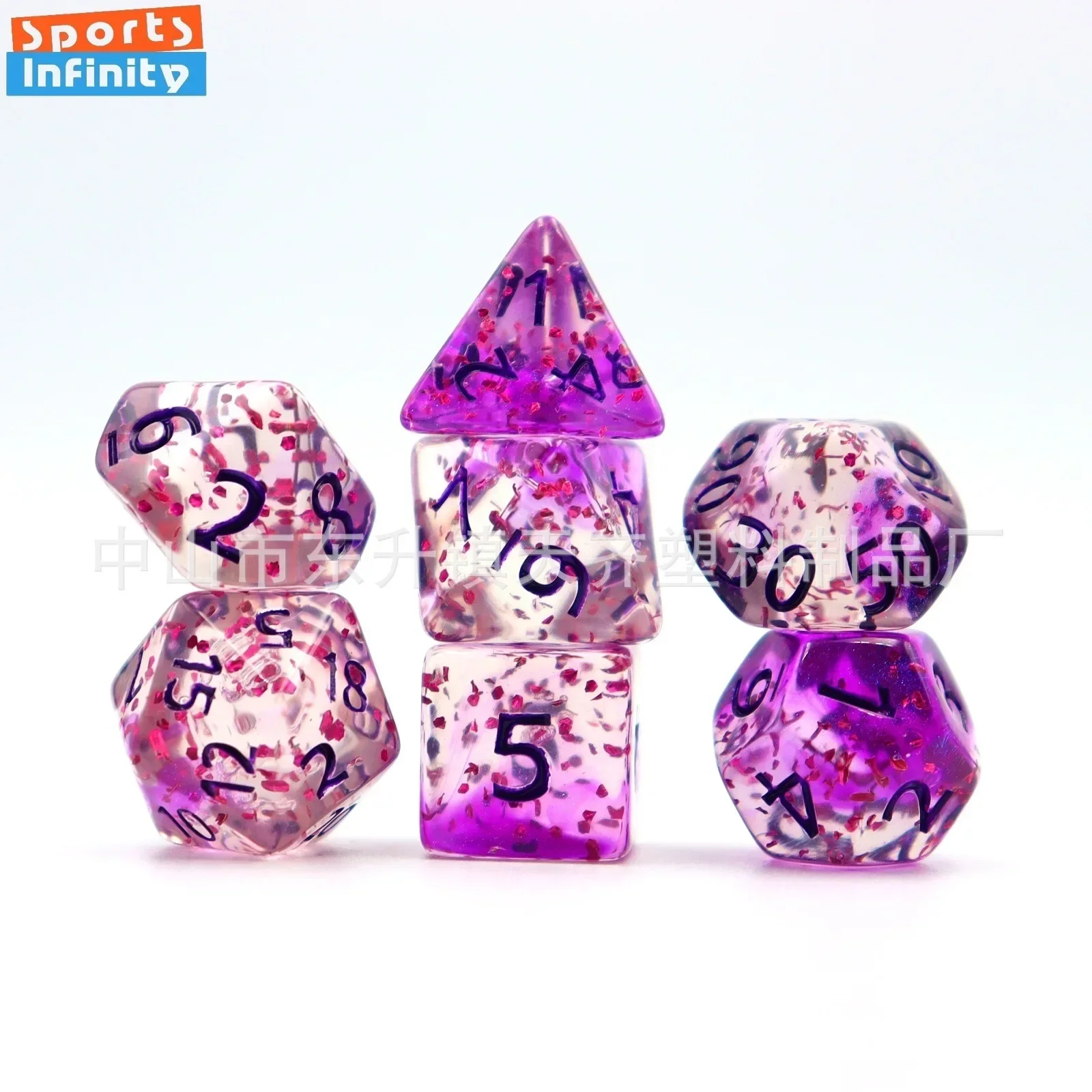 7Pcs-of-Transparent-Dice-Set-Double-Color-Flash-Dot-Starry-Sky-DND-Dice ...