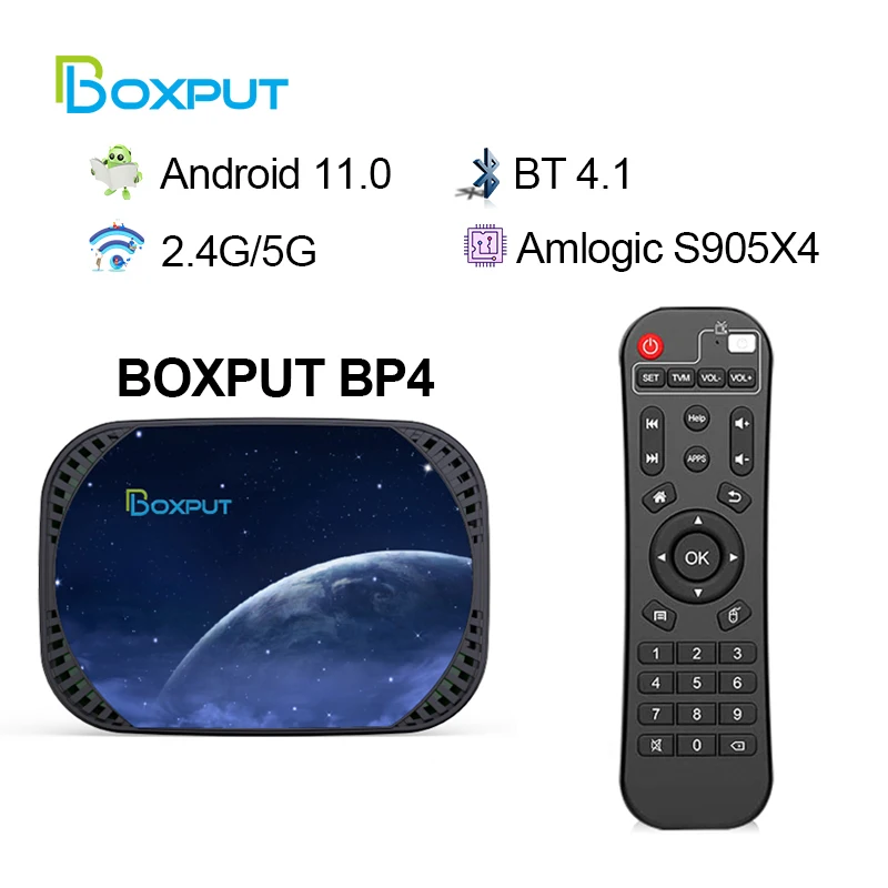 HK1 RBOX X4S BP4 음성 셋톱박스, 안드로이드 11 TV, BoxAmlogic S905X4, 4GB, 32GB ...