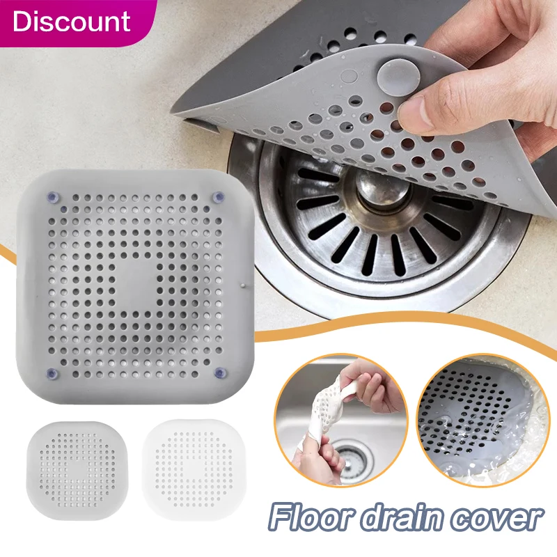 Silicone-Drain-Hair-Catcher-with-Suction-Cup-Shower-Bathtub-Drain ...