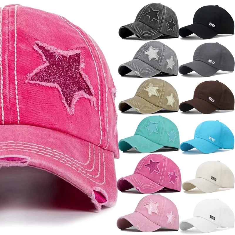 Retro-American-Cotton-Pentagram-Baseball-Cap-Worn-Casquette-Peaked-Cap ...