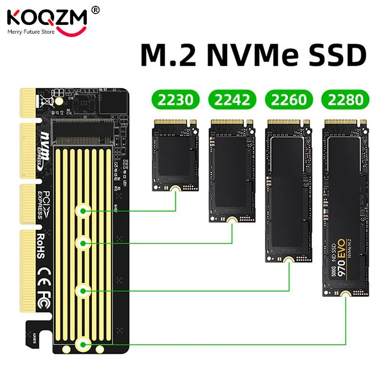 Nvme Ssd M.2 Enclosure Pci Express Adapter Pcie To M2 Adapter 32gbps ...