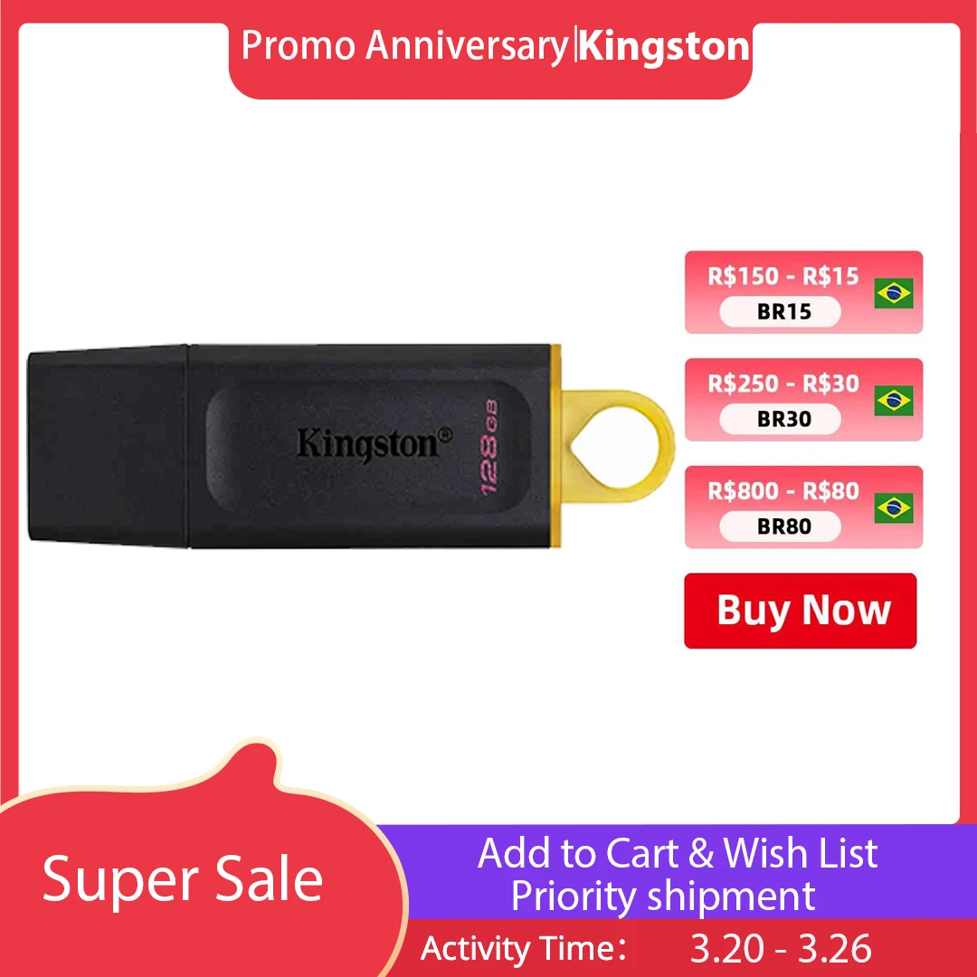 Kingston unidade flash usb 16gb 32gb pendrive 64gb 128gb u disco usb ...