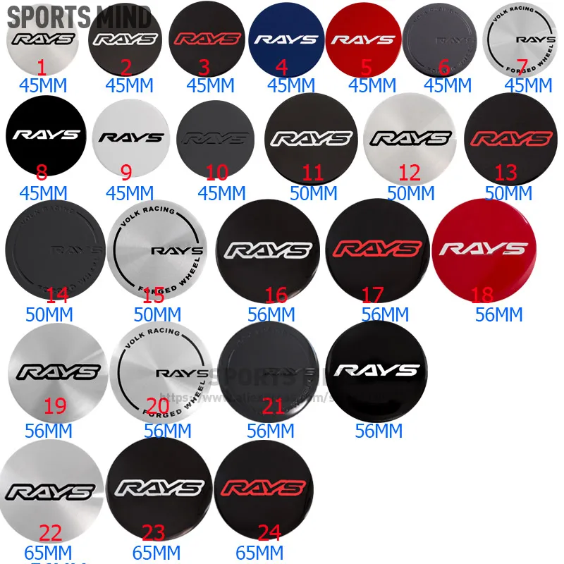 4PCS-LOT-45MM-50MM-56MM-65MM-RAYS-Car-Wheel-Center-Hub-Cap-Sticker-Car ...