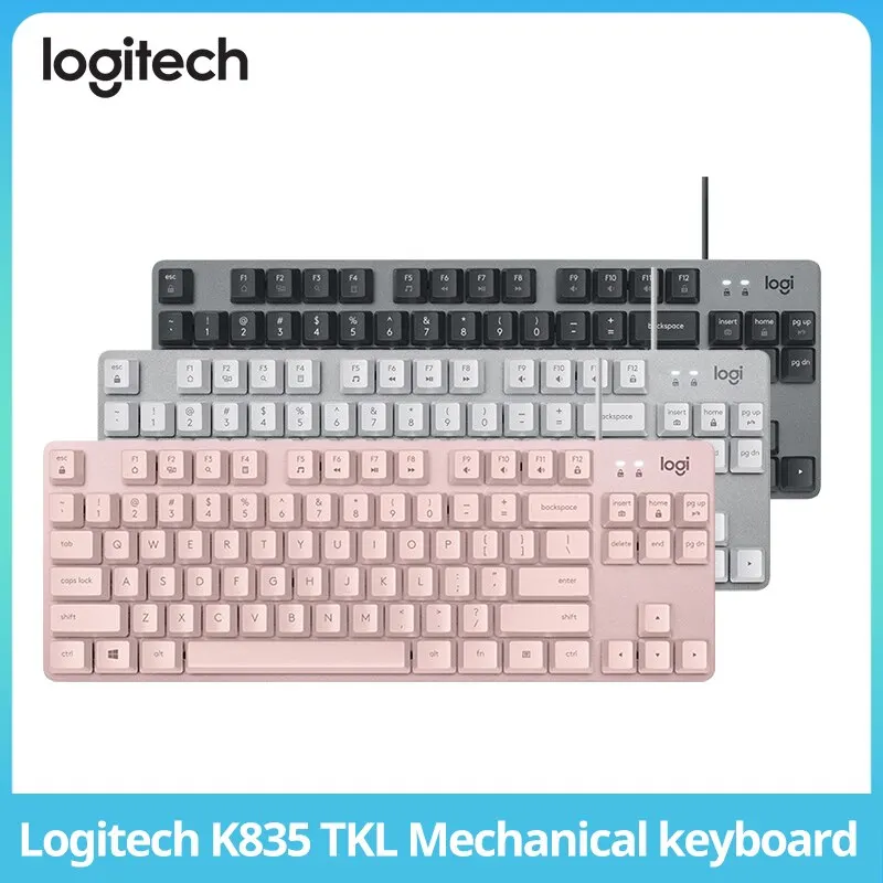 LOGITECH-K835有線メカニカルキーボード,有線,ポート,ゲーム,オフィス,緑,赤,個性,キーキャップ,ラップトップ,周辺機器
