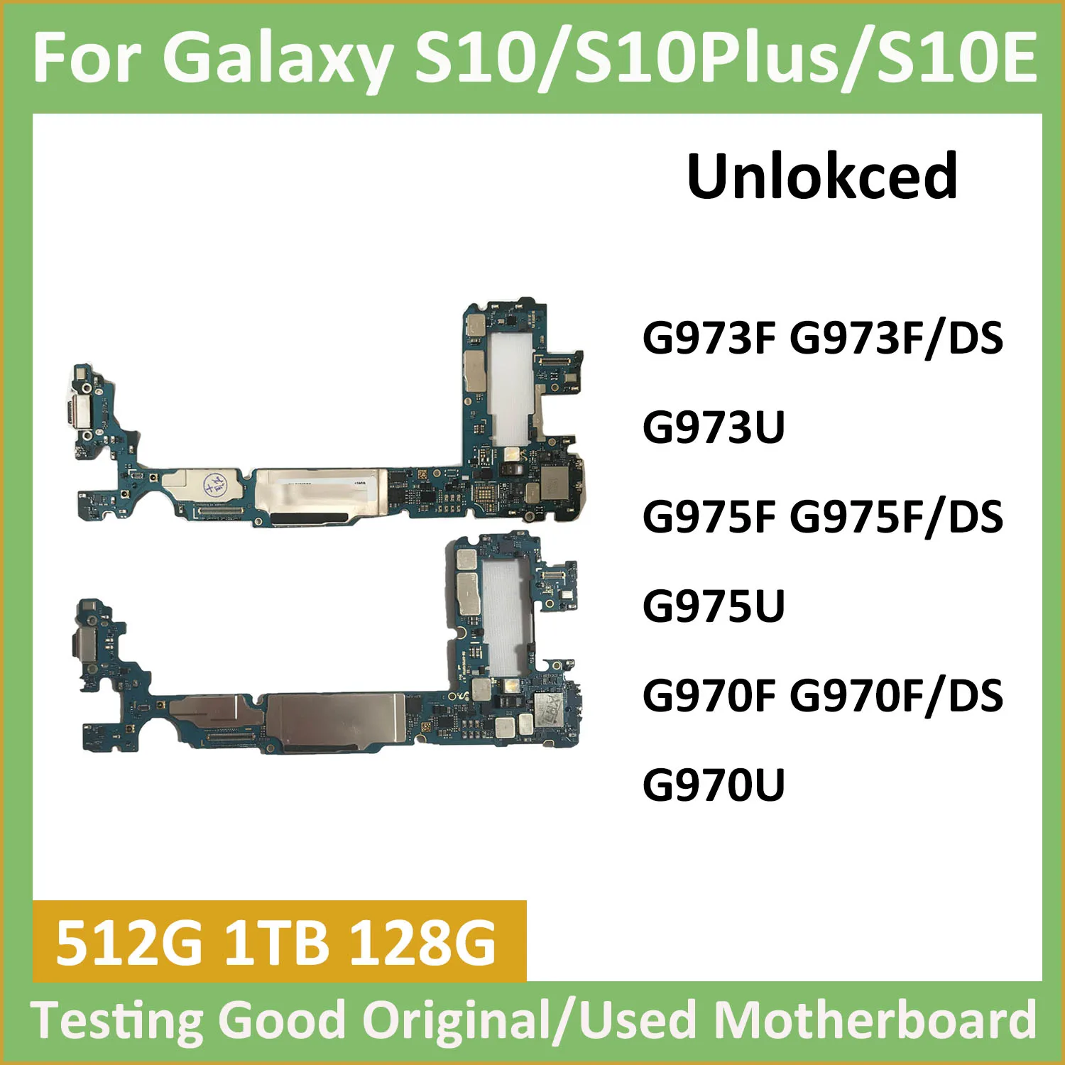 삼성 갤럭시 S10 플러스 용 오리지널 마더 보드, 잠금 해제 G975F G975U G973U G973F G970F 5G ...