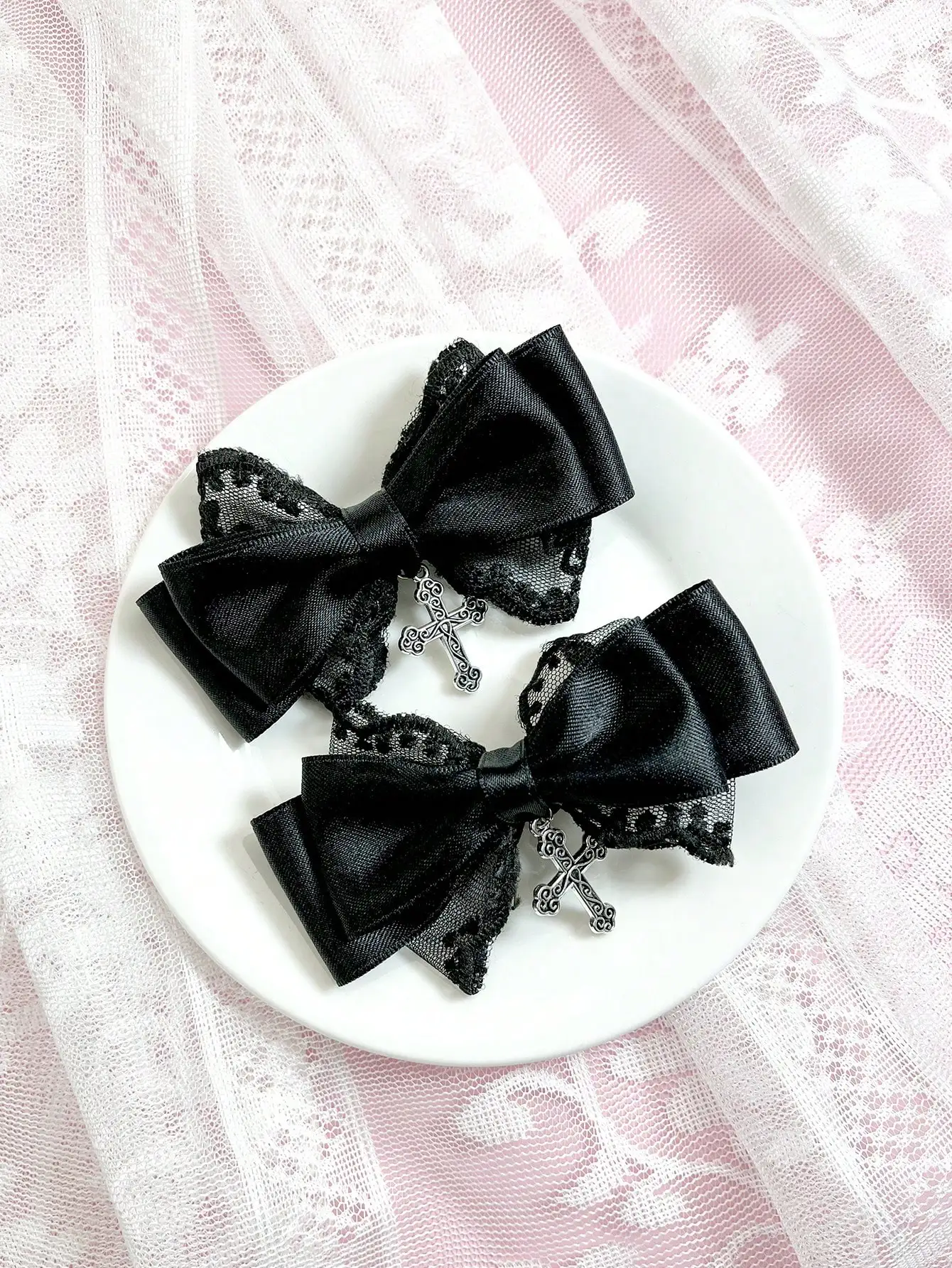 2pcs/set Dark Gothic style women's hair accessory hair clip ...
