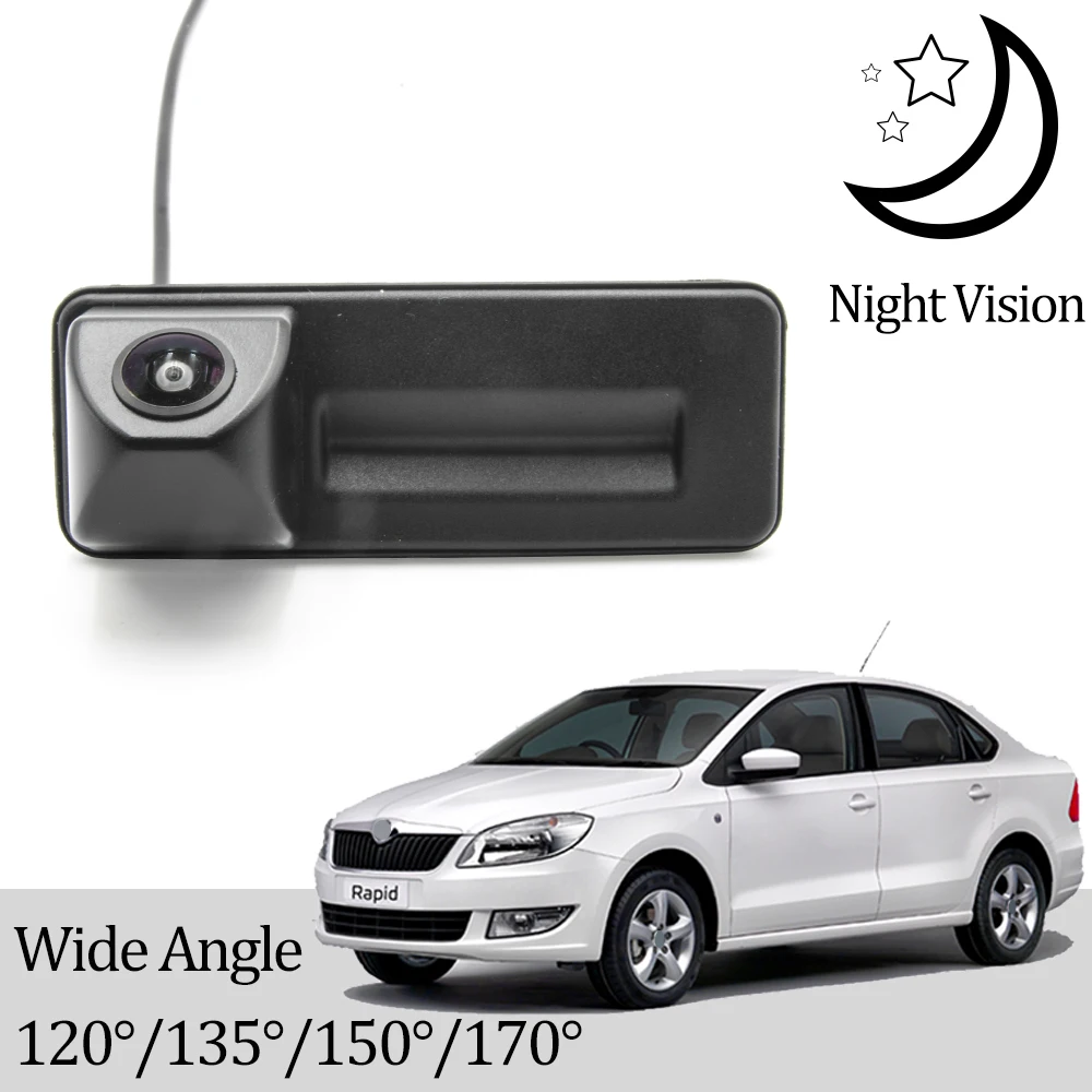CCD HD AHD Fisheye Rear View Camera For Skoda Rapid MK1 2012 2013 2014 ...