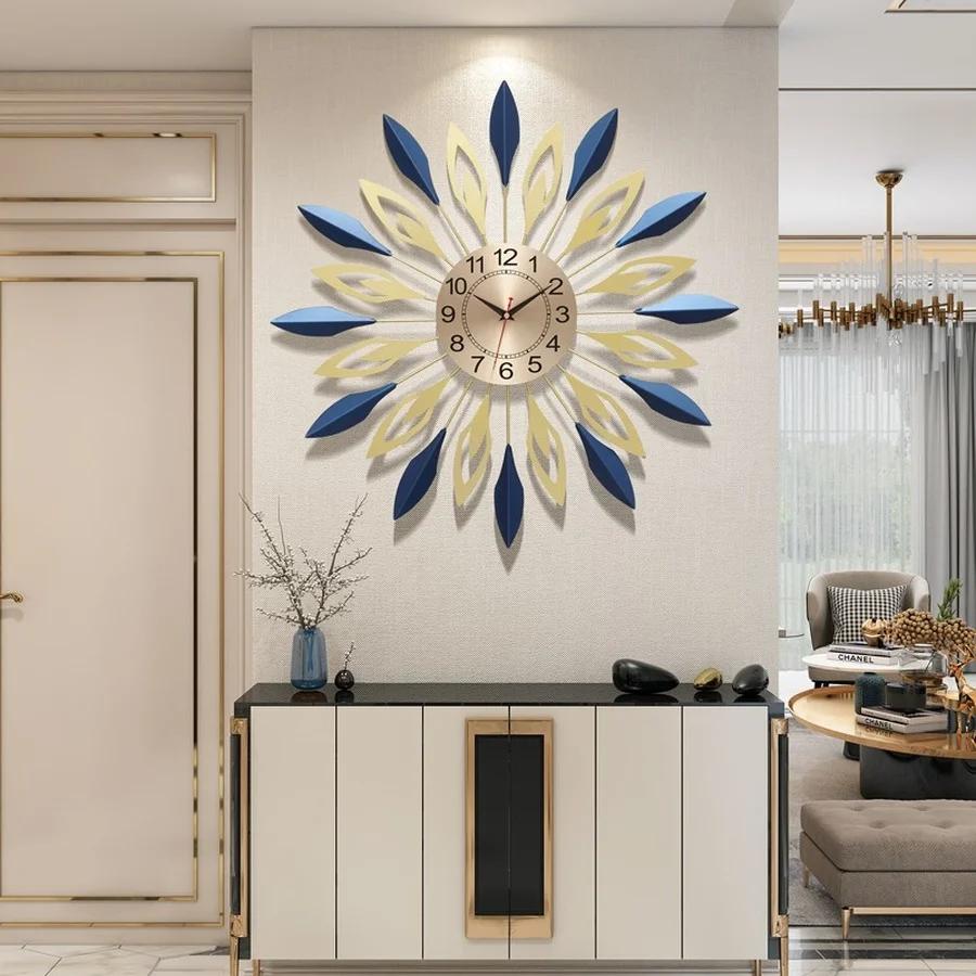 Large-Creative-Wall-Clock-Metal-Luxury-Modern-Design-Nordic-Living-Room ...