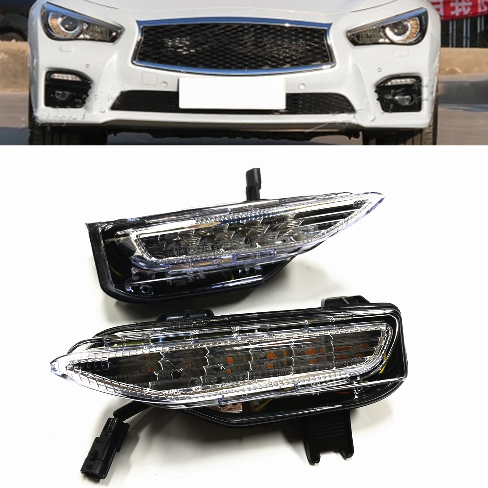For Infiniti Q50/Q50S 2014-2023 Front Bumper LED Turn Signal Day ...