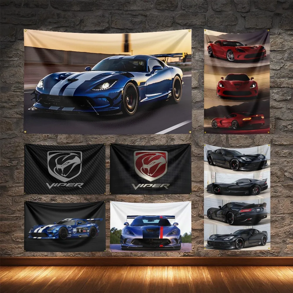 Dodge-Viper-Flag-Polyester-Digital-Printing-American-Muscle-Cars-Banner ...