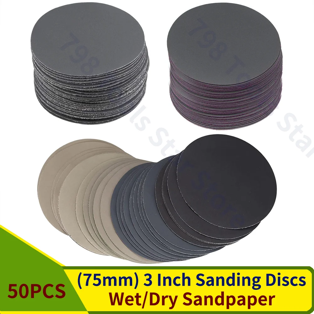 3-Inch-Sanding-Discs-Hook-and-Loop-Wet-Dry-Sandpaper-Silicon-Carbide ...