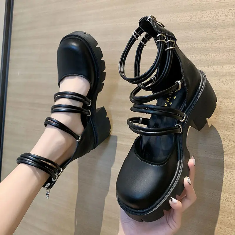 Brand New Design Goth Summer Sandals Women Platform Chunky High Heels ...