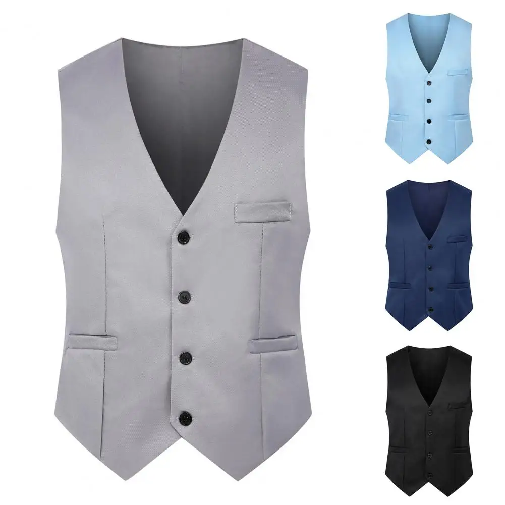 Gran-traje-cl-sico-de-Color-puro-para-hombre-chaleco-suave-sin-mangas ...
