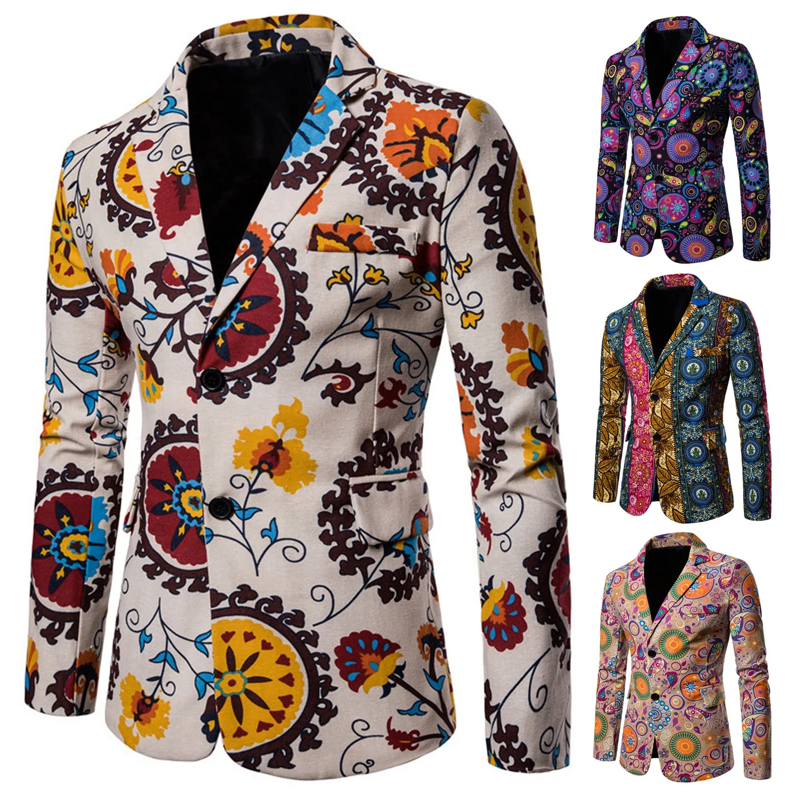 Blazers-d-contract-s-imbib-s-de-fleurs-pour-hommes-manteau-masculin ...