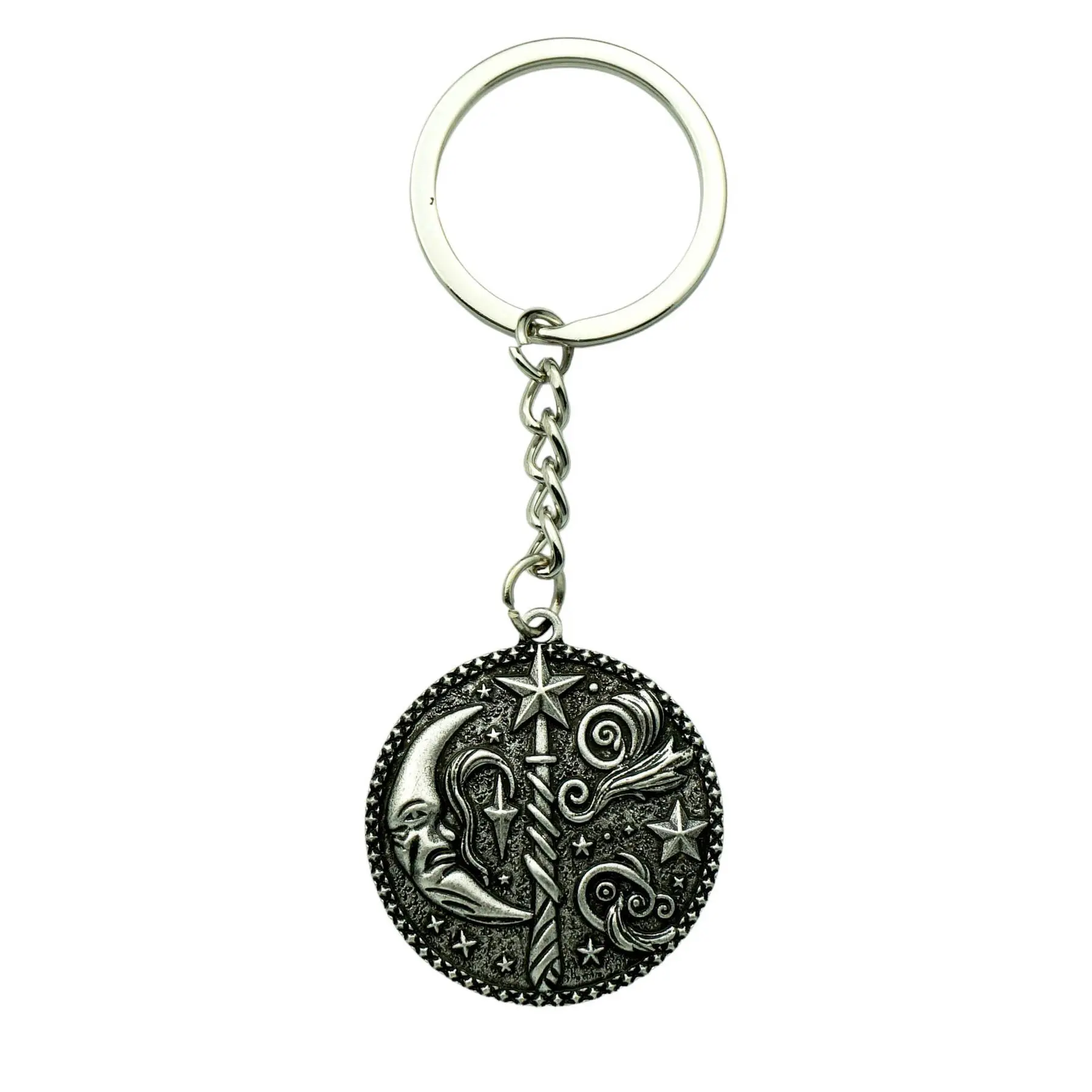 Gothic-Wizard-Mysterious-Moon-Cane-Pendant-Keychain-for-Men-and-Women ...
