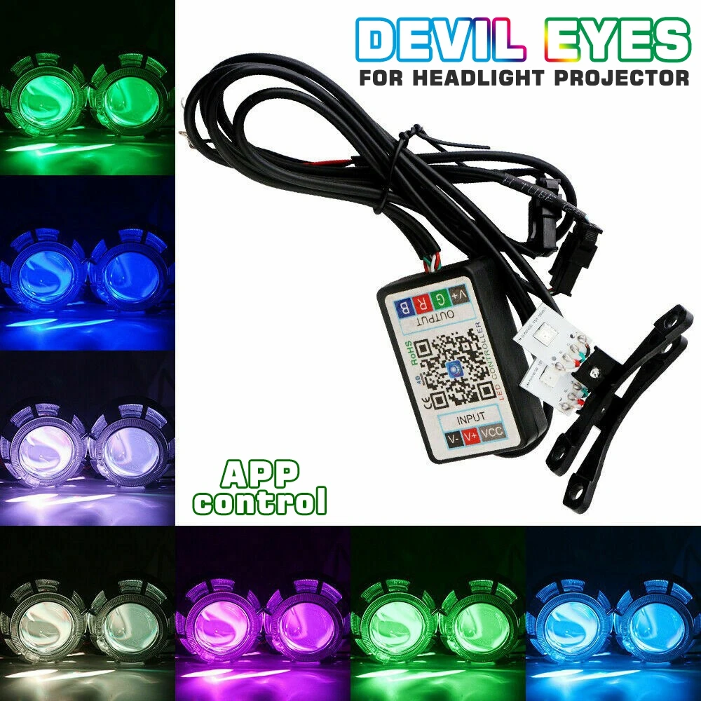 LED-RGB-Devil-Eyes-APP-Bluetooth-Control-Demon-Eyes-Halo-Rings-for-Car ...