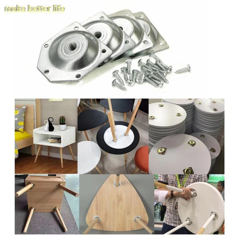 5pcs Galvanized Iron Angled Legs Fixing Plate Bracket Furniture Table ...