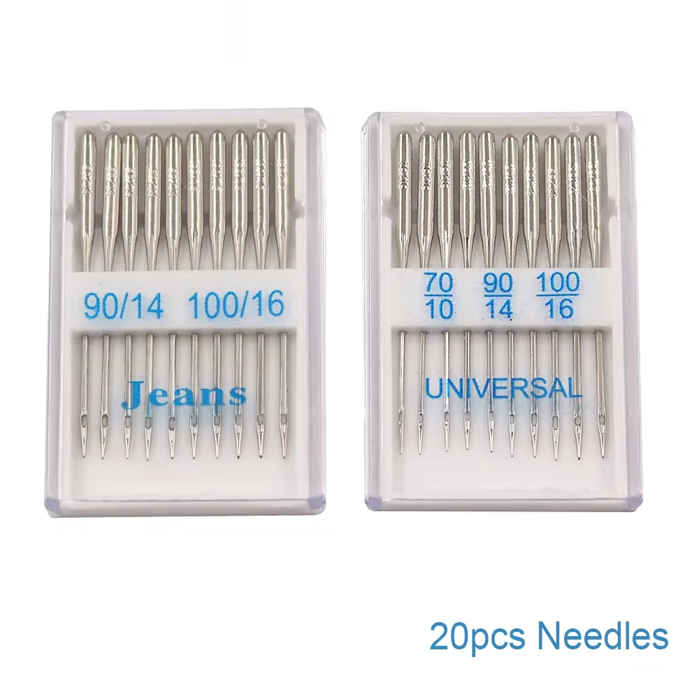 20Pcs Sewing Machine Needles Jeans Universal Regular Point Sewing ...
