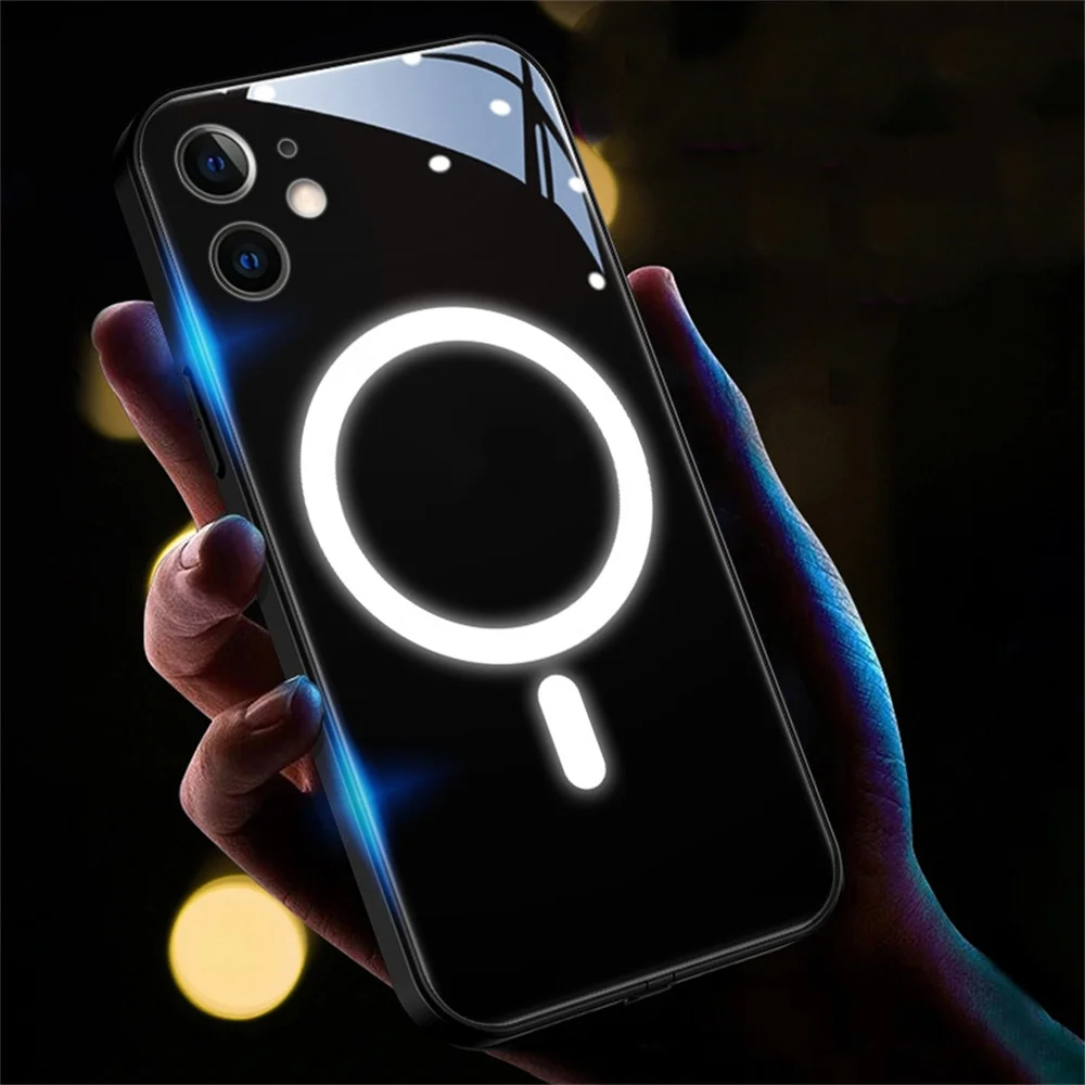Luxury-Sound-Music-Control-Led-Light-Phone-Case-Luminous-Glass-Cover ...