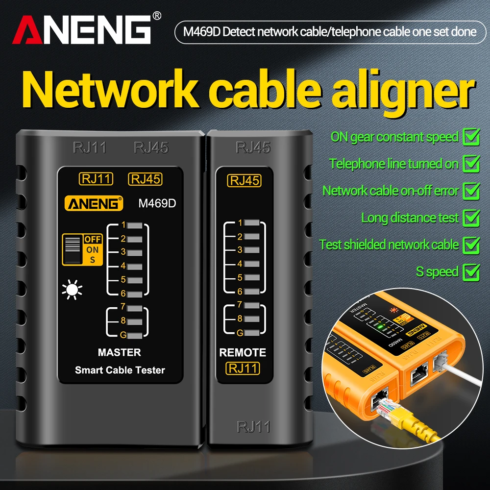 LAN Cable Vector Networking Analyzer Tools Network Cable Tester ANENG ...