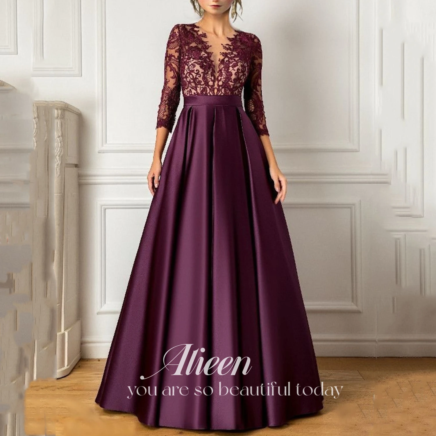 Satin Cocktail of Dresses Wedding Dress Lace Ball Gowns Purple Luxury ...