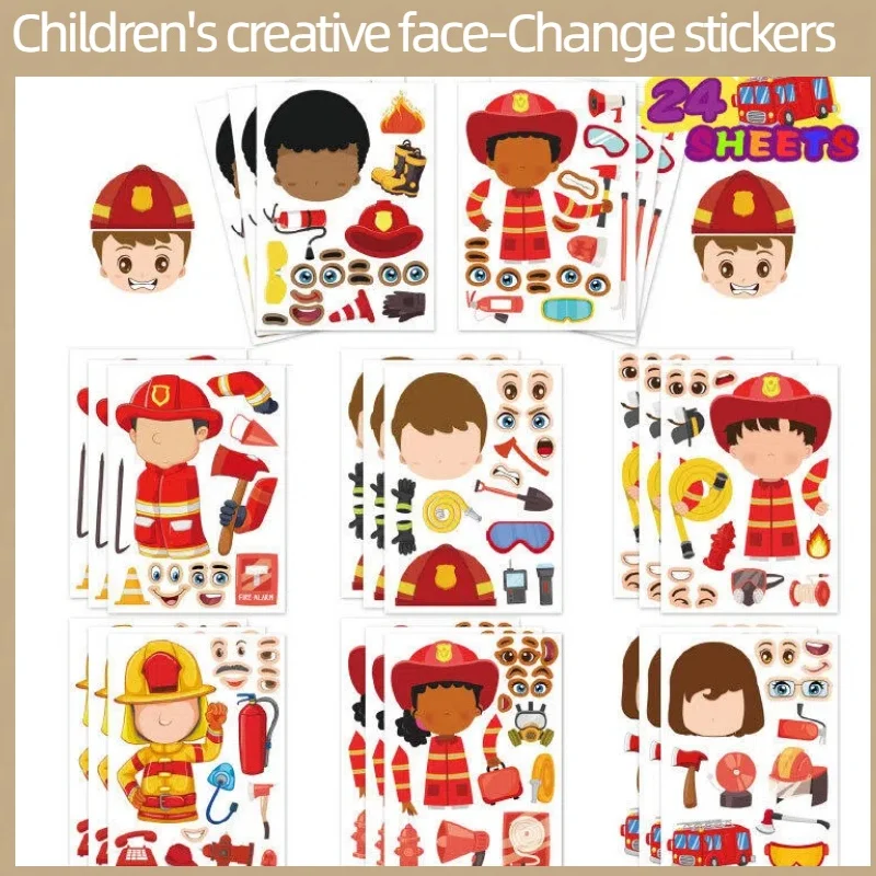Children's Sticker Cartoon Professional Dress-Up Jigsaw Puzzle DIY ...