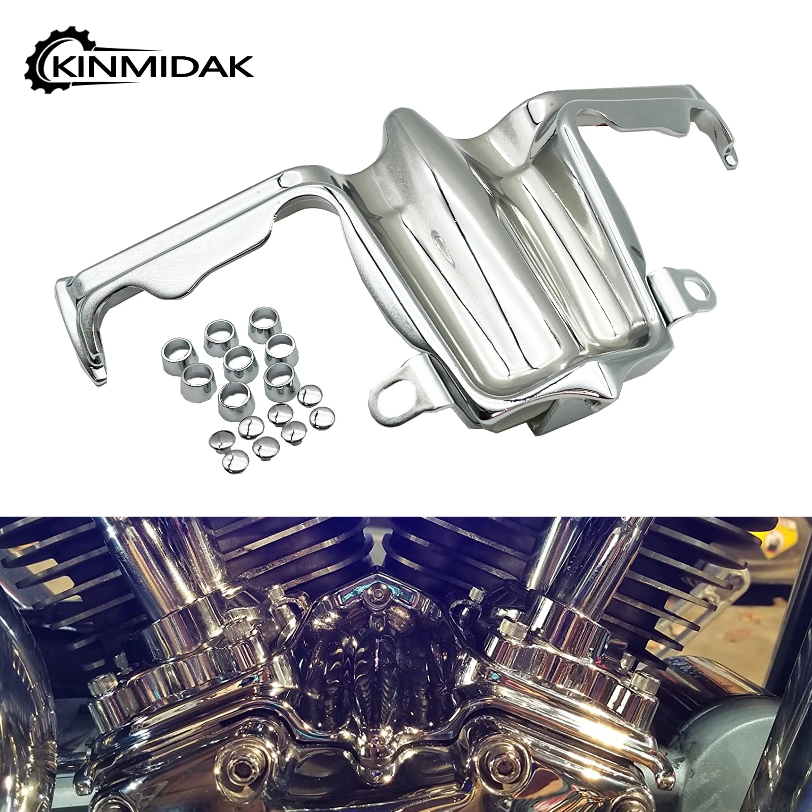 Motorcycle-Chrome-Tappet-Lifter-Block-Accent-Cover-For-Harley-Twin-Cam ...