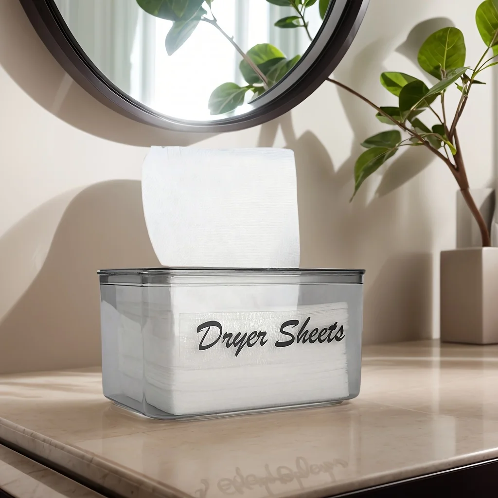 Dryer Sheet Holder, Dryer Sheet Container with Label, Tissue Box ...