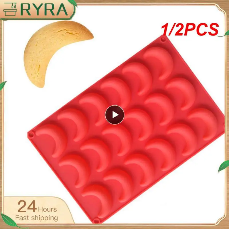 1-2PCS-Silicone-Brick-Moon-Shaped-Chocolate-Mold-Biscuit-Cake-Dessert ...