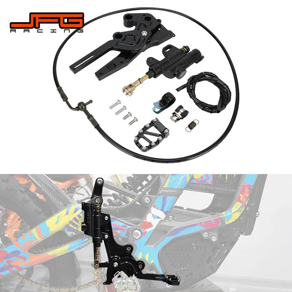 Motorcycle-Rear-Hydraulic-Foot-Brake-Caliper-Pedal-Lever-Kit-Set-For ...